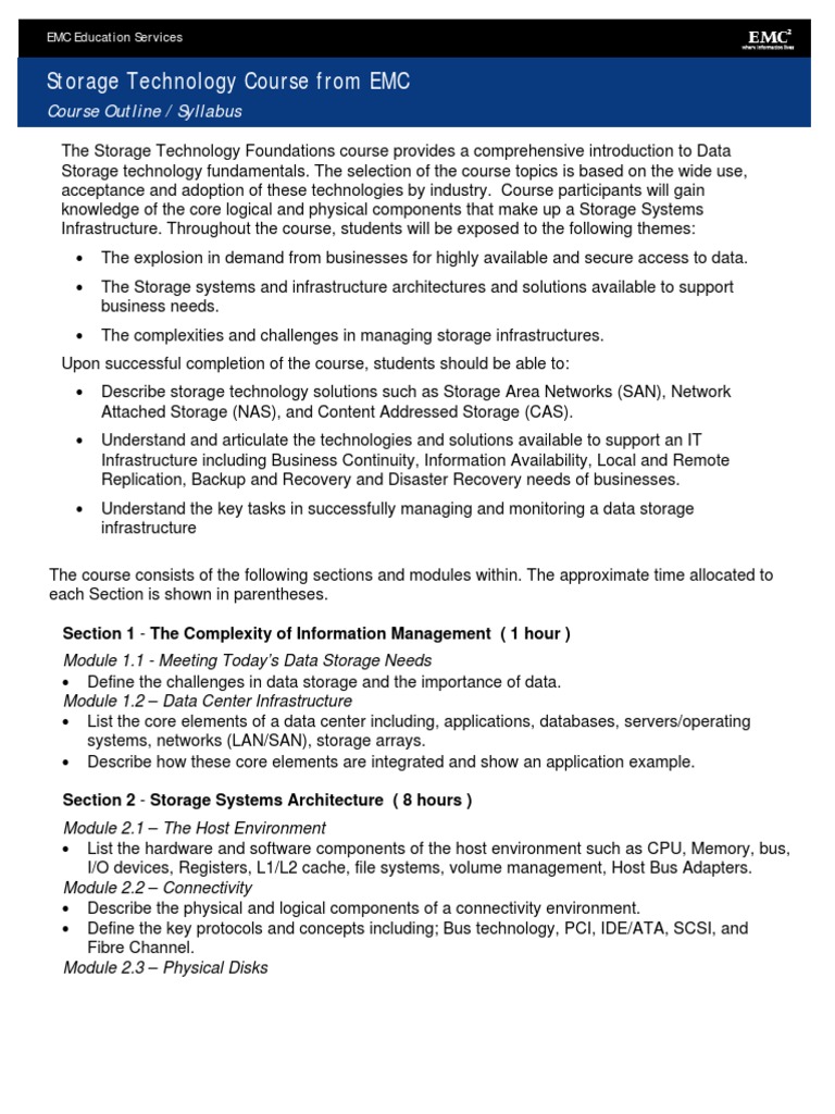 Storage Technology Course From EMC | PDF | Hard Disk Drive | Computer Data Storage