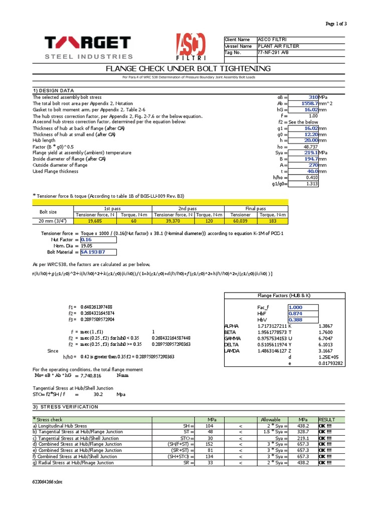 Flange Check Bolt Tightening - WRC 538 | PDF | Screw | Mechanical Engineering