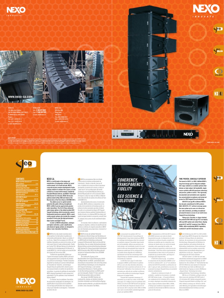 Nexo Geo D and Geo Sub Product Brochure | PDF