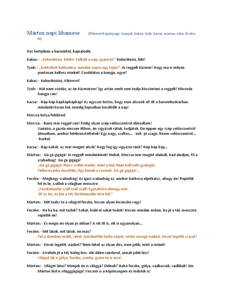 Márton Napi Libamese | PDF