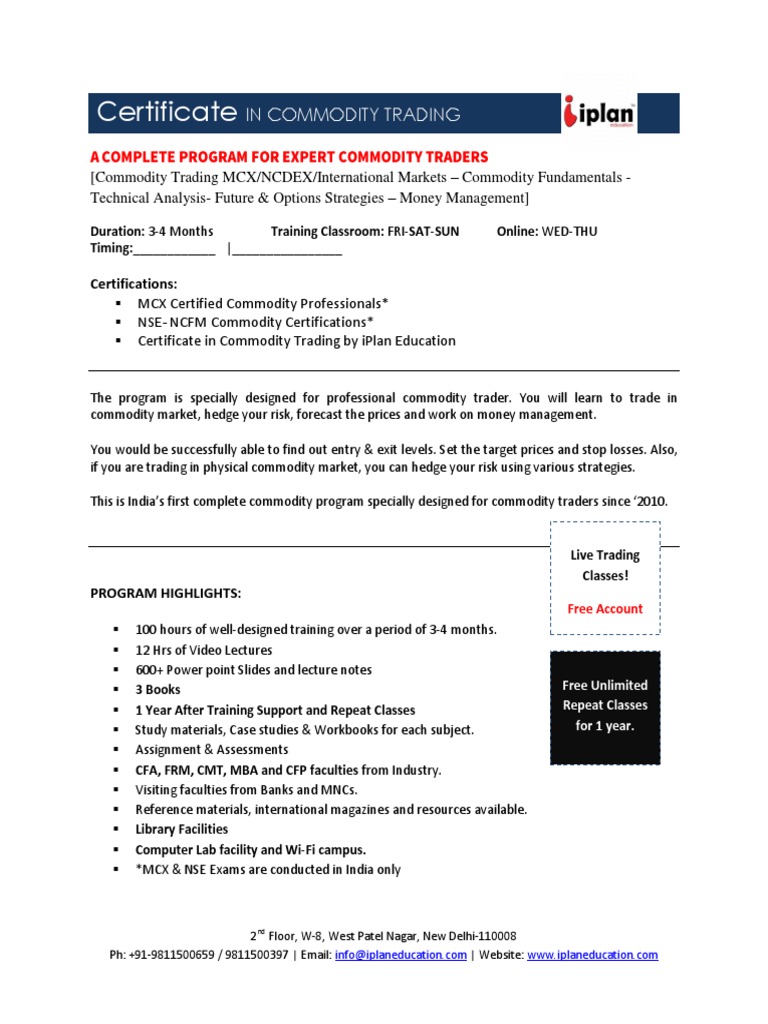 Commodity Trading Course | Download Free PDF | Option (Finance ...