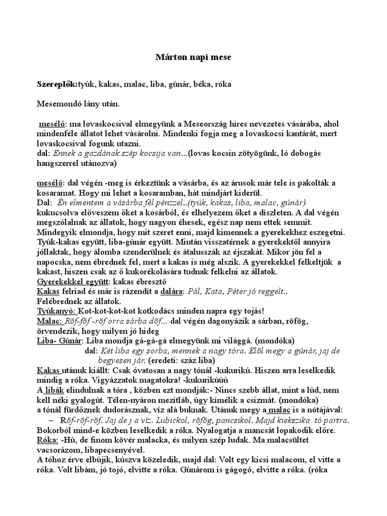 Márton Napi Mese | PDF