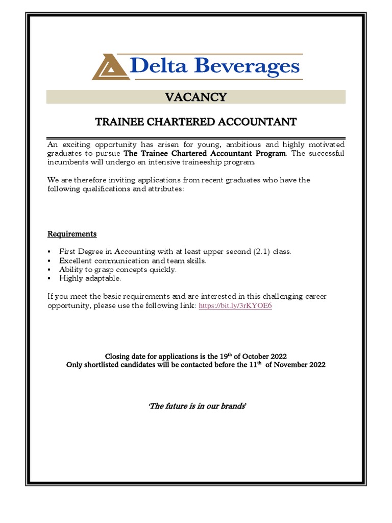 Advert-Trainee Chartered Accountant | PDF | Career & Growth
