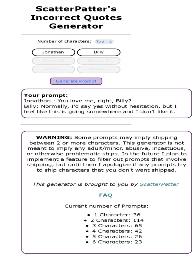 Incorrect Quotes Generator | PDF
