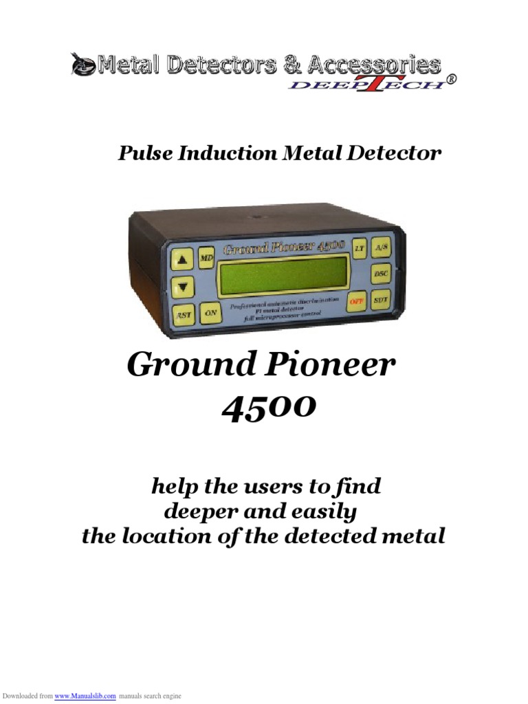 Ground Pioneer 4500 | PDF | Metal Detector | Battery Charger