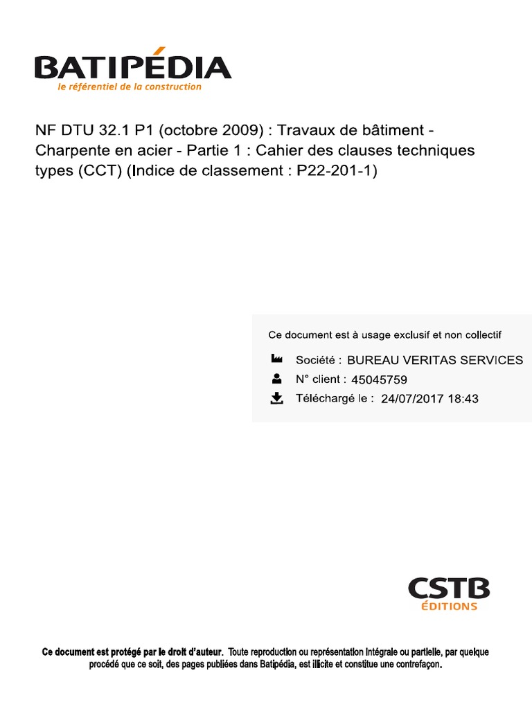 Dtu 32.1 P1 | PDF