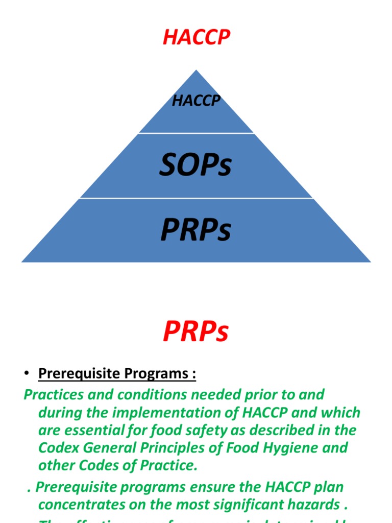 HACCP, PRPS, SOPs | PDF | Food Safety | Hazard Analysis And Critical Control Points