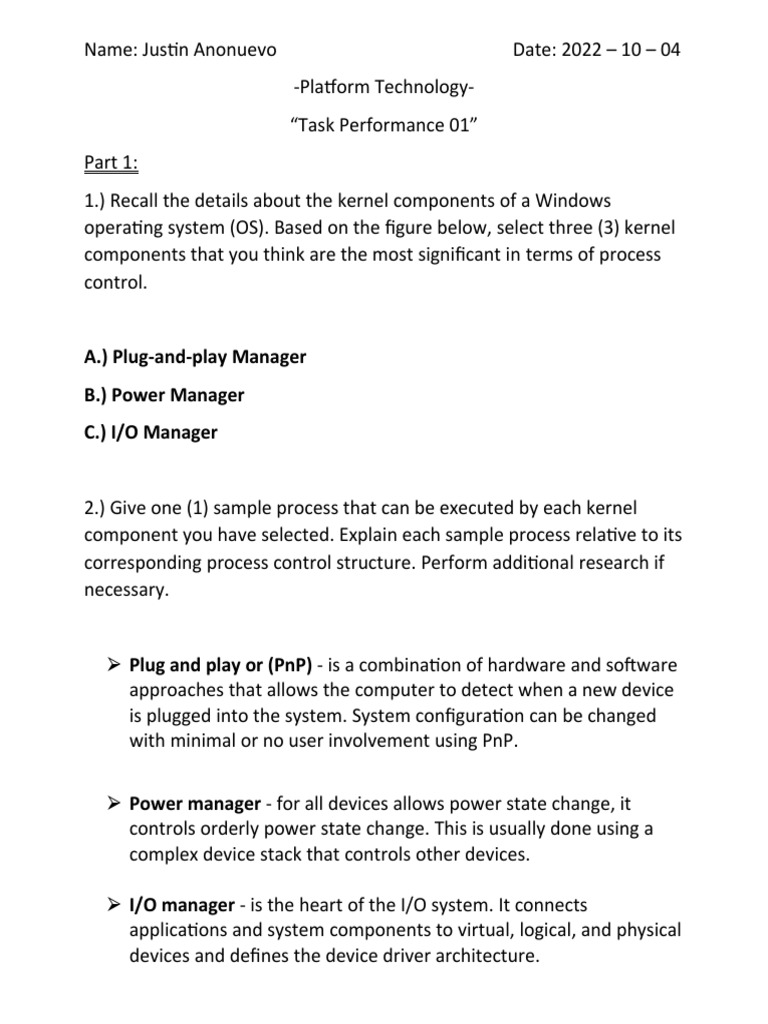 Platform Technology (TP) | PDF | Process (Computing) | Operating System