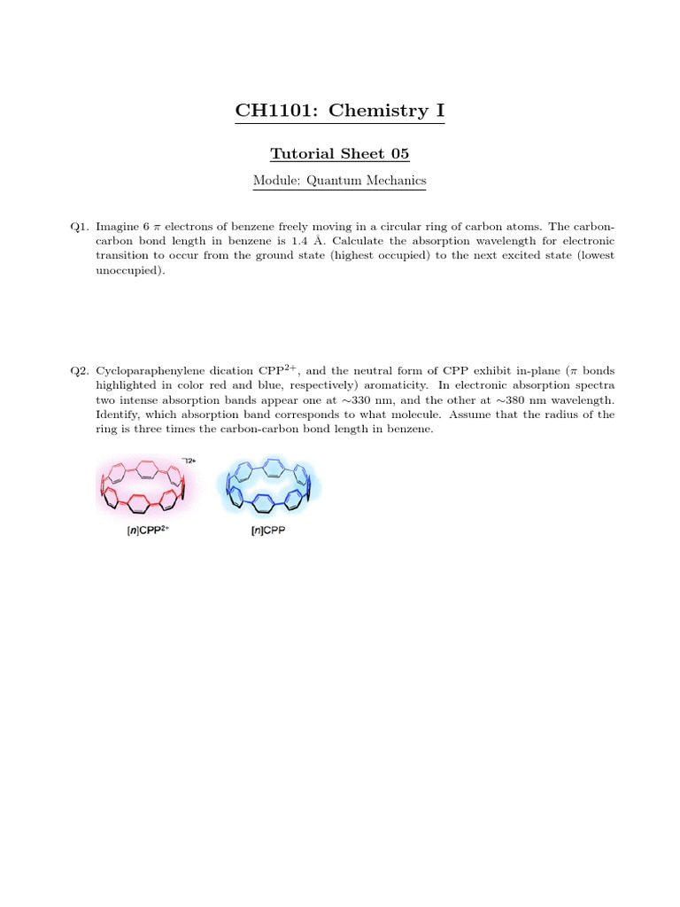 Mahindra University CH1101 - Tutorial - Sheet - 05 | PDF