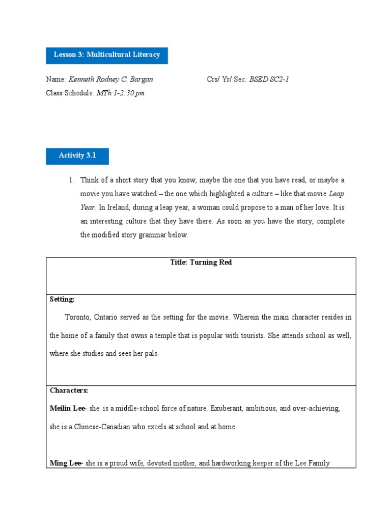 Bargan Task 5 | PDF | Literacy | Teachers
