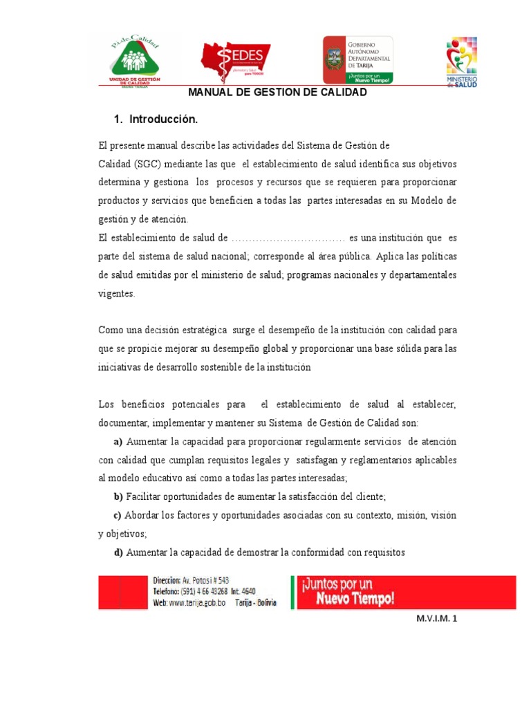 Manual de Calidad | PDF | Calidad (comercial) | Sistema de manejo de calidad