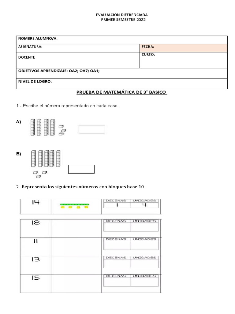 MATEMATICAS Tercero | PDF
