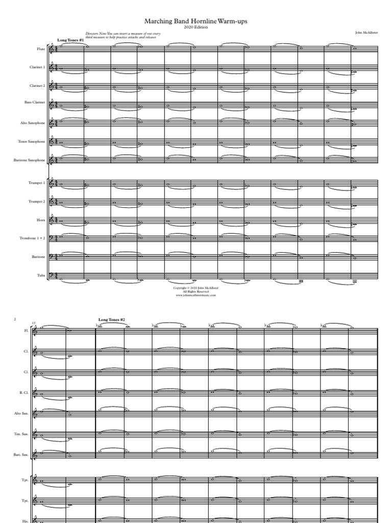 Marching Band Warm-Ups 2020 | PDF