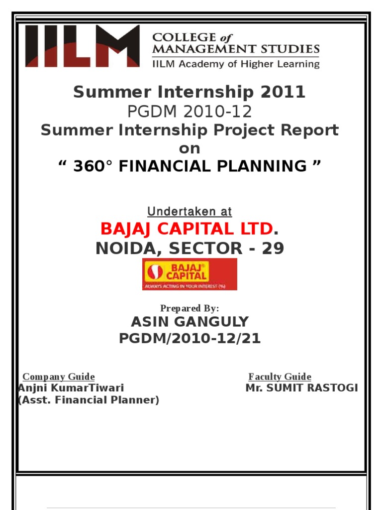 360 Degree Financial Planning (Bajaj Capital LTD) | PDF | Wealth ...