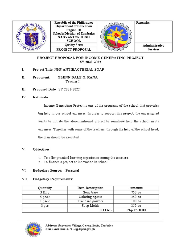 Income Generating Project | PDF | Expense | Business