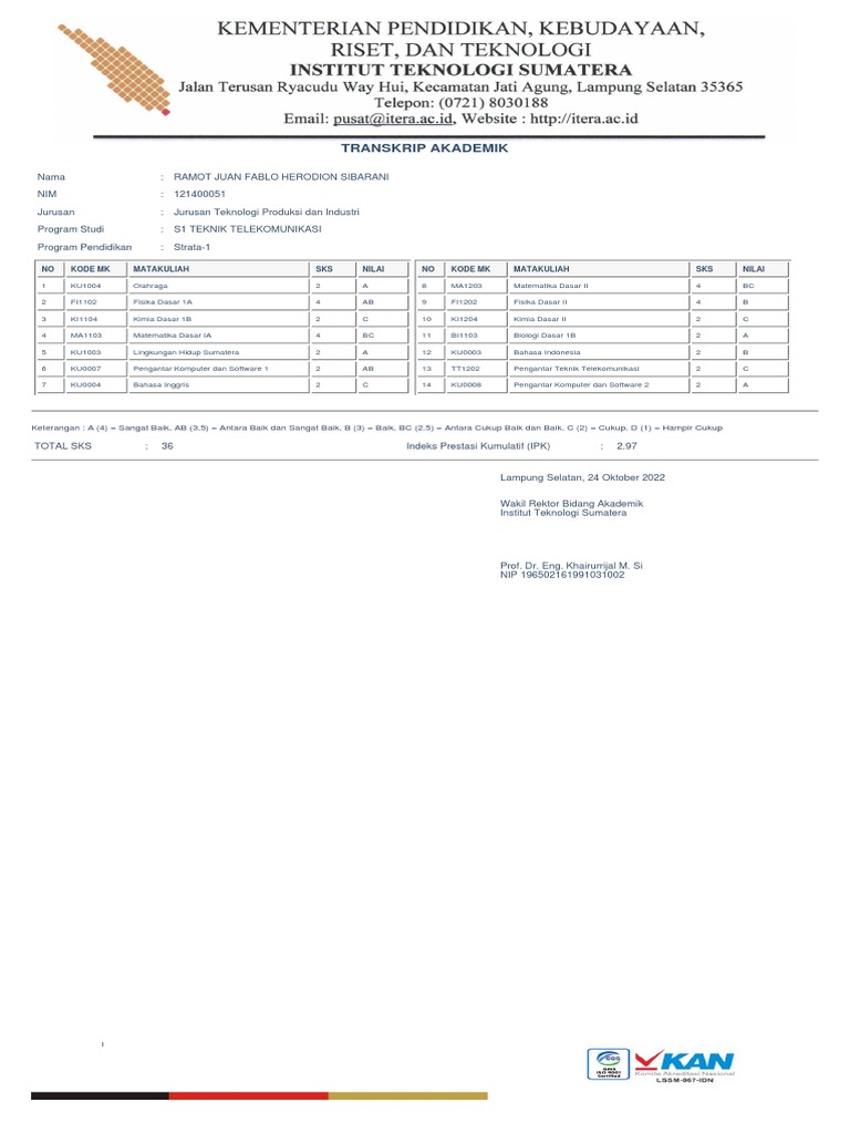 Tran Skrip 121400051 | PDF
