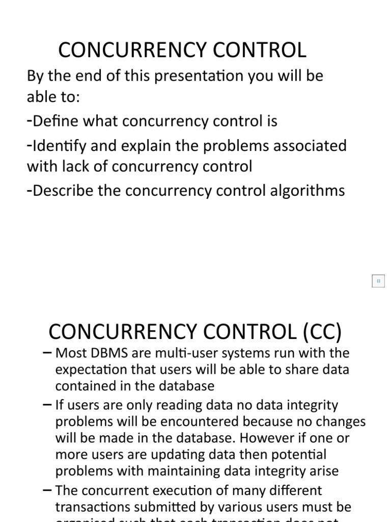1 2 Concurrency Control Pdf Database Transaction Computer Science
