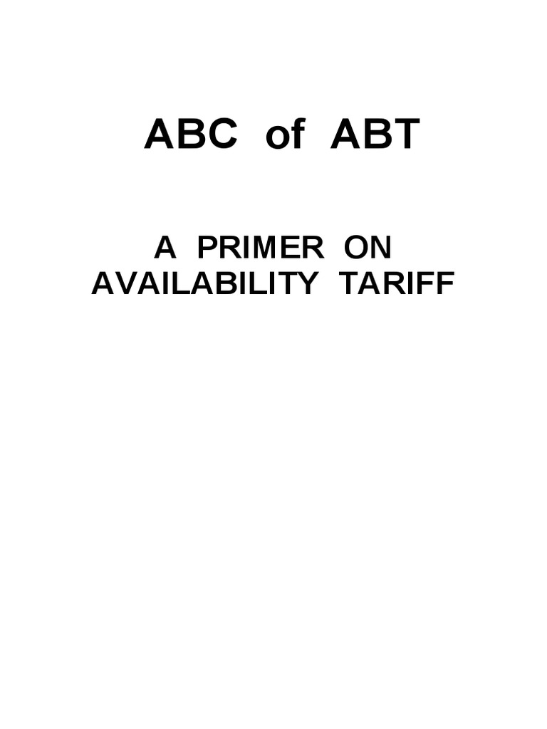 Abc of Abt: A Primer On Availability Tariff | PDF | Power Station ...
