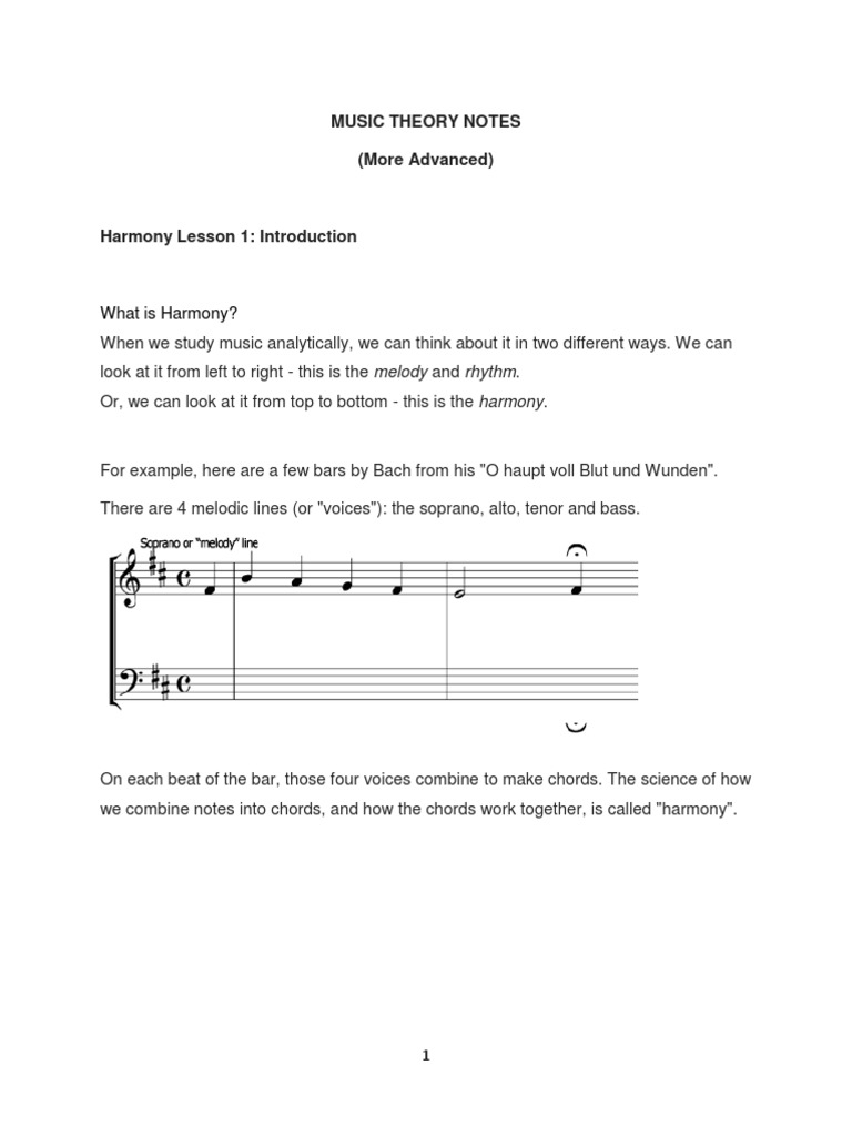 Music Theory Notes | PDF | Chord (Music) | Harmony