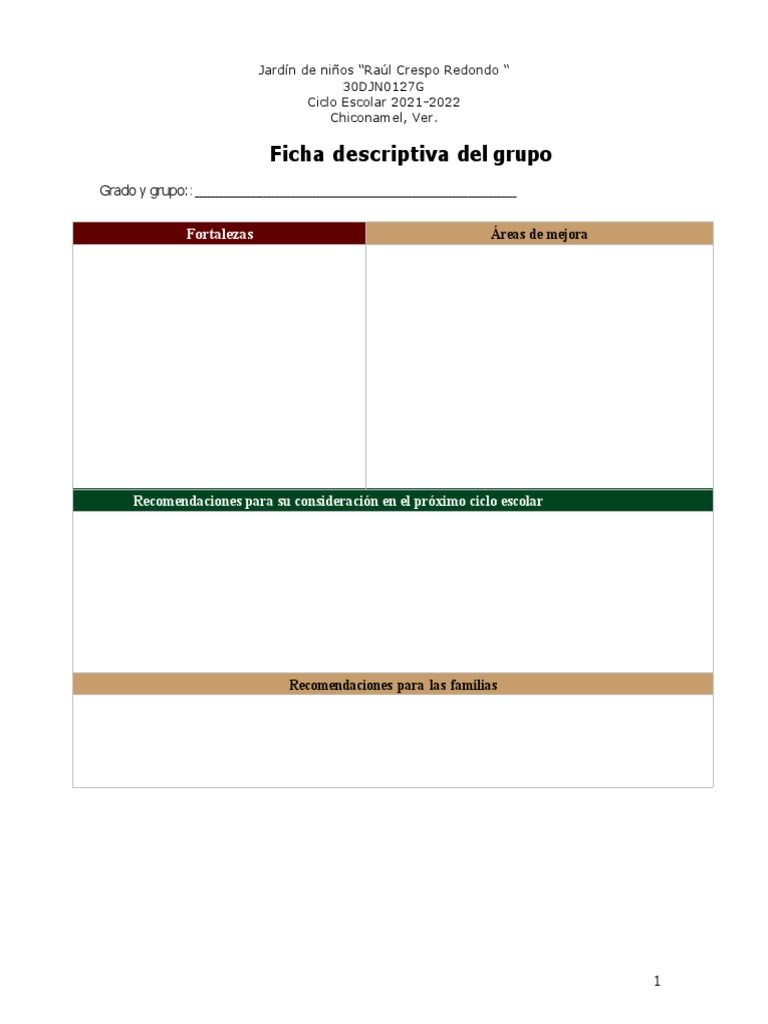 Ficha Descriptiva Grupo | PDF