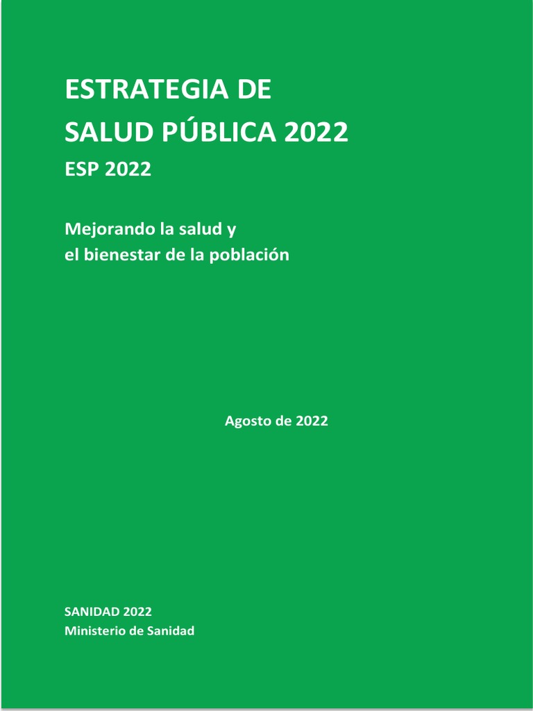 Estrategia de Salud Publica 2022 Pendiente de NIPO | PDF | Ministerio ...