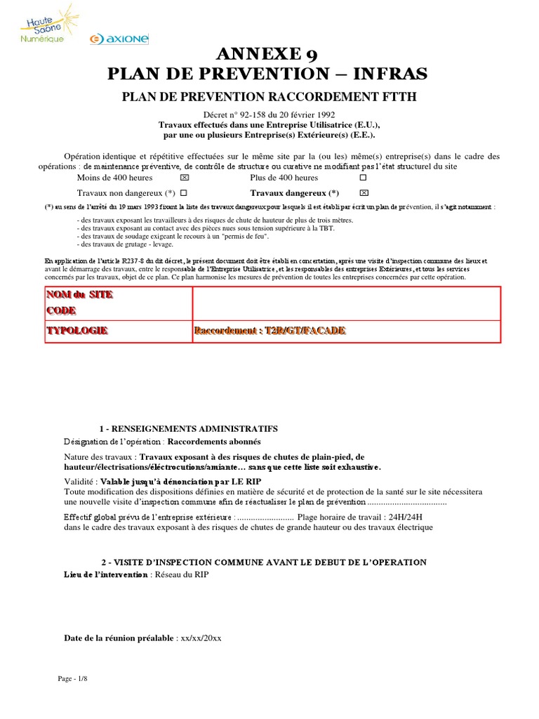 Inspection commune pour plan de prévention | PDF | Prophylaxie | Sécurité