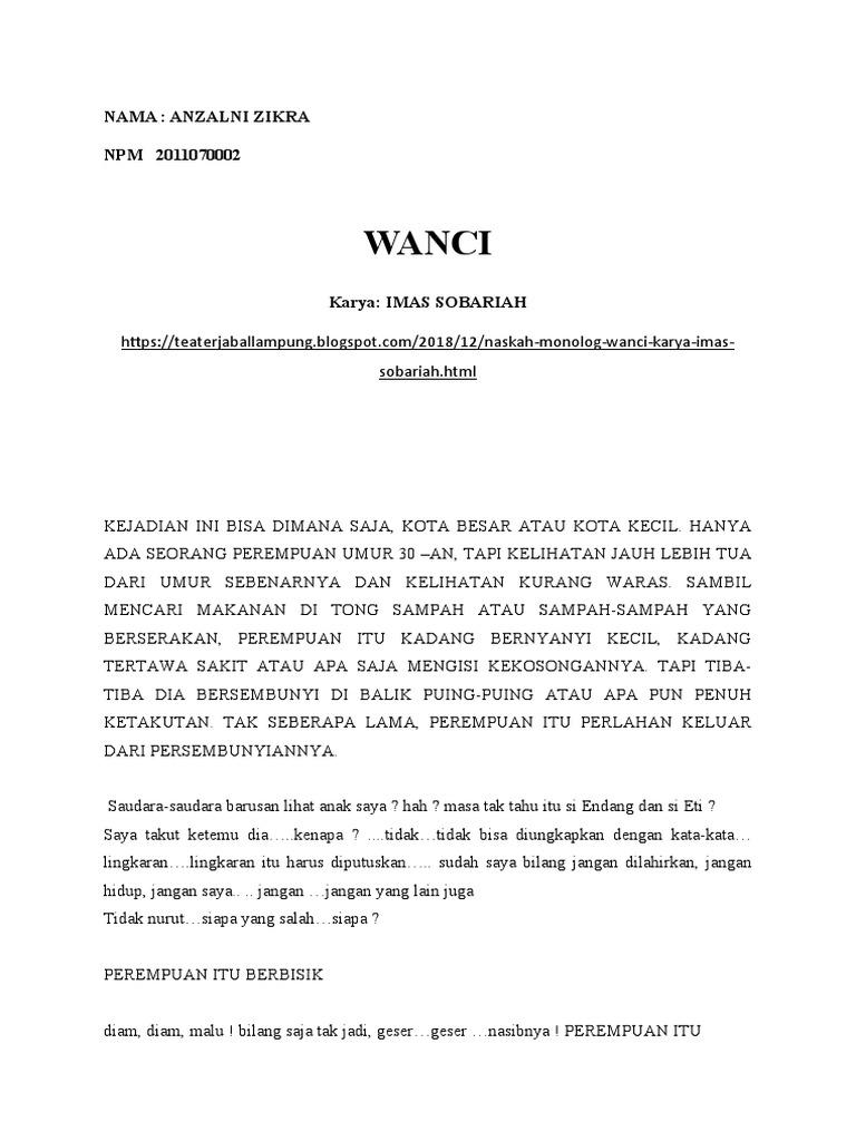 Monolog Wanci | PDF