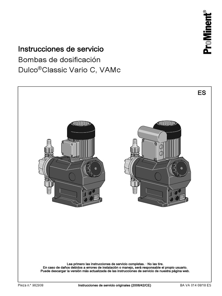 982938-BA - VA - 014 - 08-18 - ES-Motorpumpe-Vario C - DC-ES | PDF ...