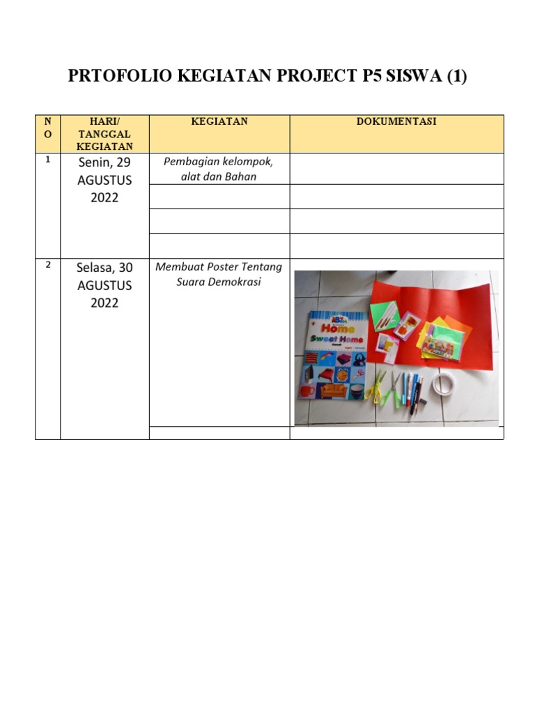 Portofolio Kegiatan Project P5 | PDF