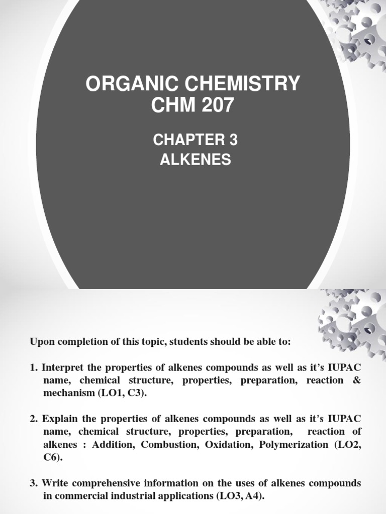 Chapter 3-Alkenes | PDF | Alkene | Polymers