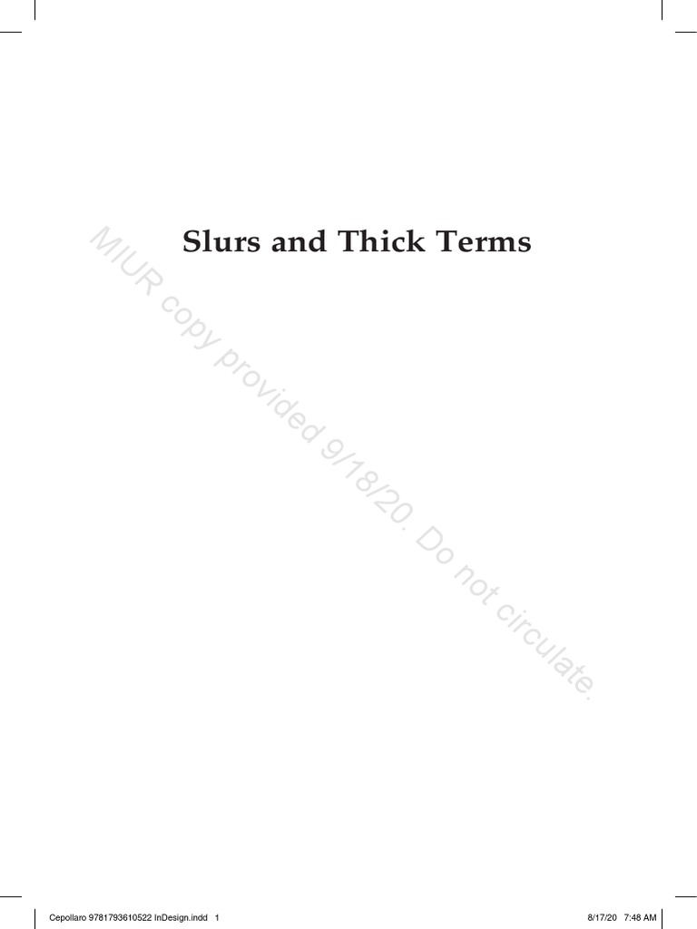 (2020) Cepollaro - Slurs and Thick Terms | PDF | Human Communication | Cognitive Science