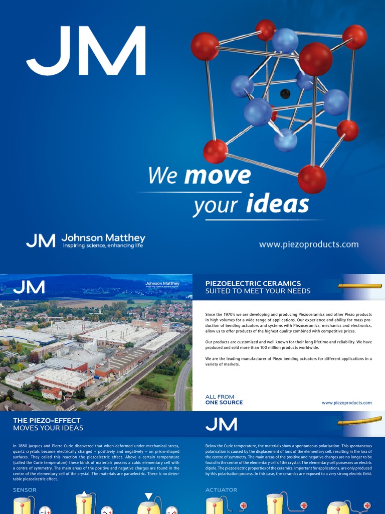 JM Piezo Products Company Brochure | PDF | Piezoelectricity | Ceramics