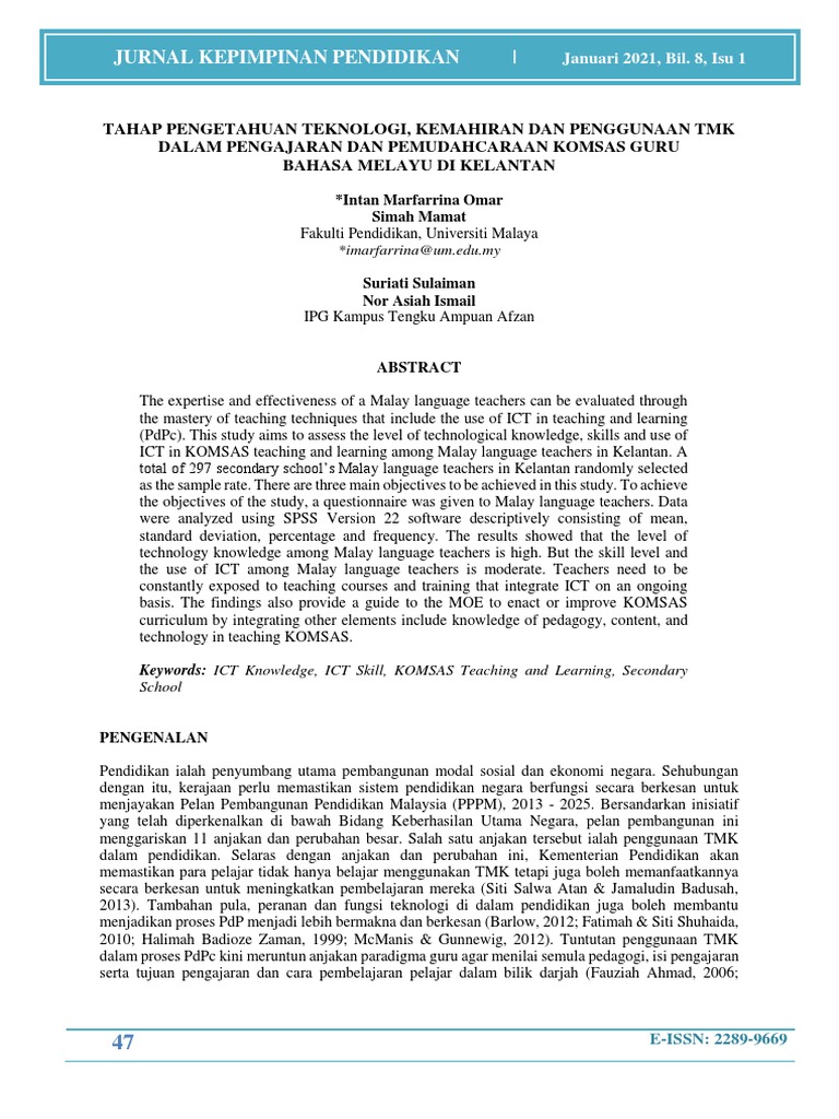 Intan Tahap Penguasaan ICT Guru BM KOMSAS | PDF