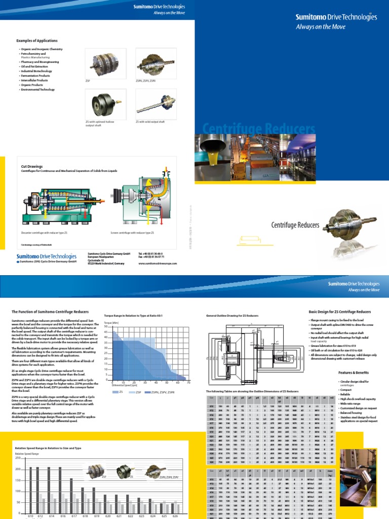 Centrifuge Reducers by Sumitomo SHI | PDF