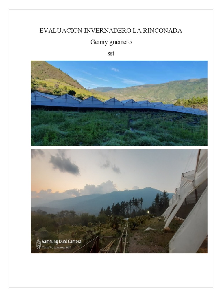 Evaluacion Invernadero La Rinconada | Descargar gratis PDF | Factores humanos y ergonomía