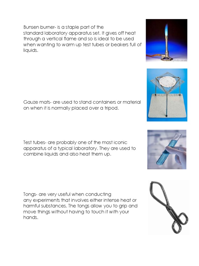 Essential Laboratory Equipment Guide | PDF | Chemistry | Laboratory ...