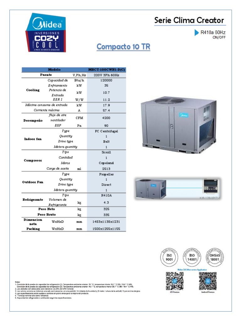 Especificaciones MRCT-100CWN1-D(C) | PDF