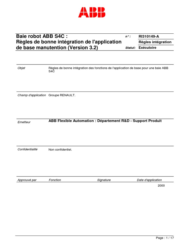 Intégration de l'application ABB S4C | PDF | Programme informatique ...