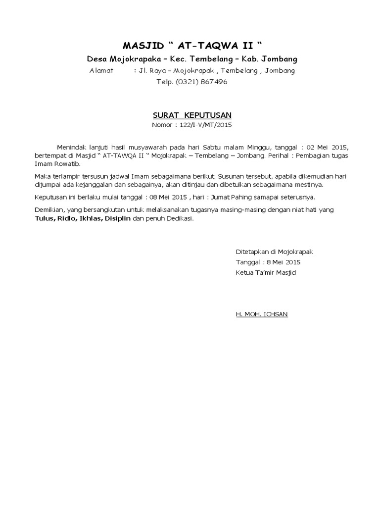 Surat Keputusan | PDF