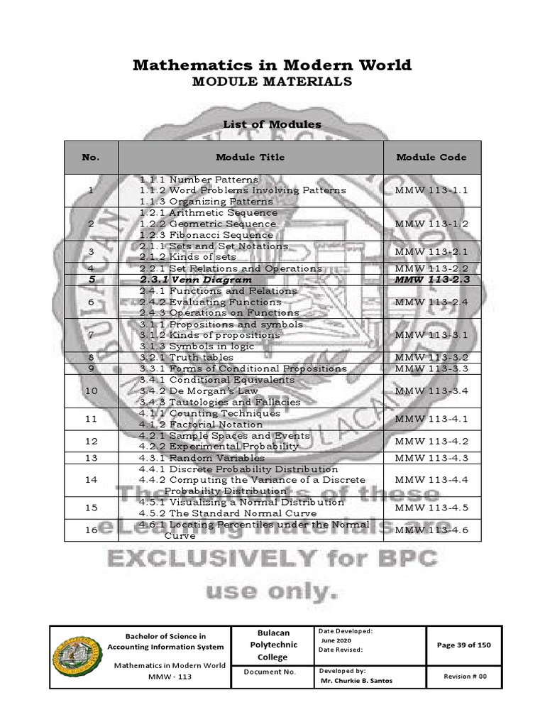 Lesson 5 MMW | Download Free PDF | Normal Distribution | Probability Distribution