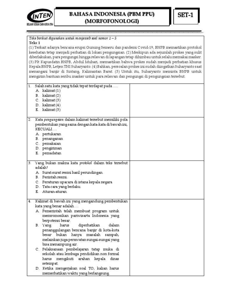 B.Indonesia Set-1 | PDF