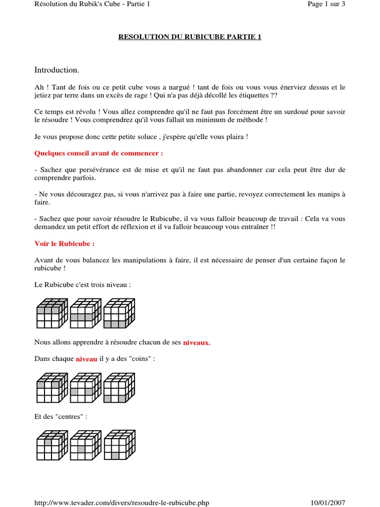 Resoudre Le Rubicube 1 | PDF