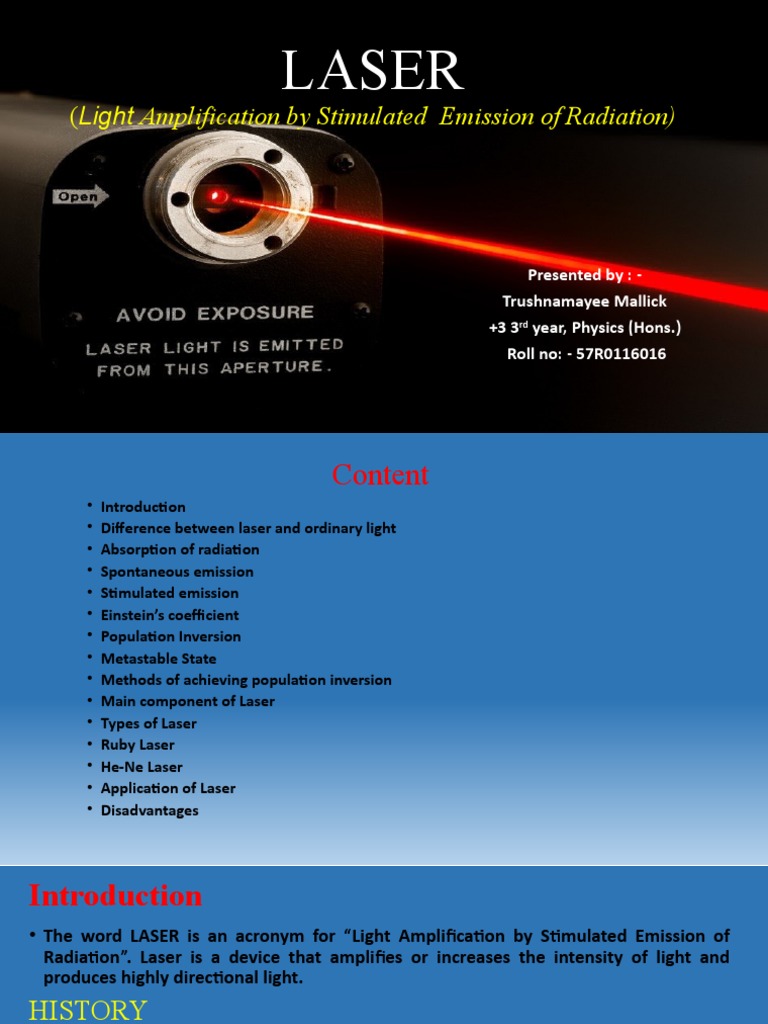 Laser | PDF | Laser | Emission Spectrum