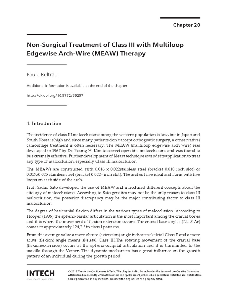Non-Surgical Treatment of Class III With Multiloop Edgewise Arch-Wire ...