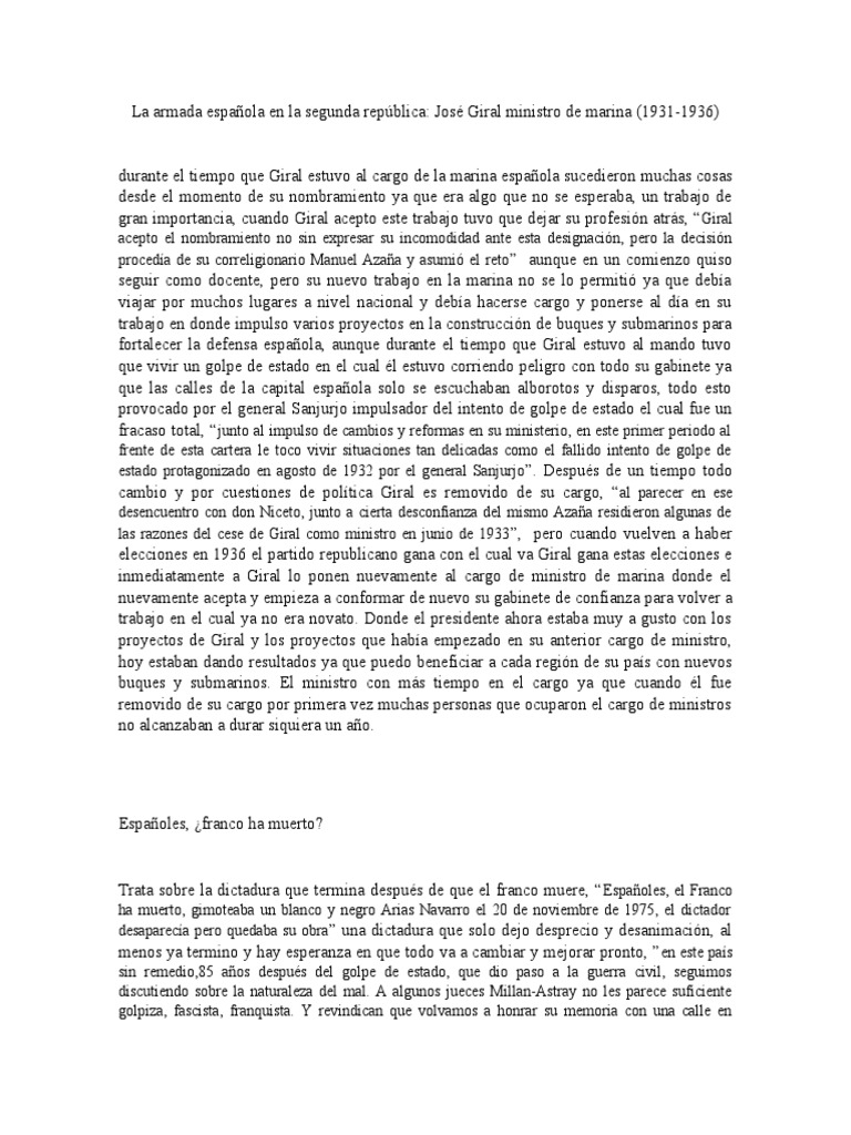 La gestión de José Giral como ministro de Marina durante la Segunda ...