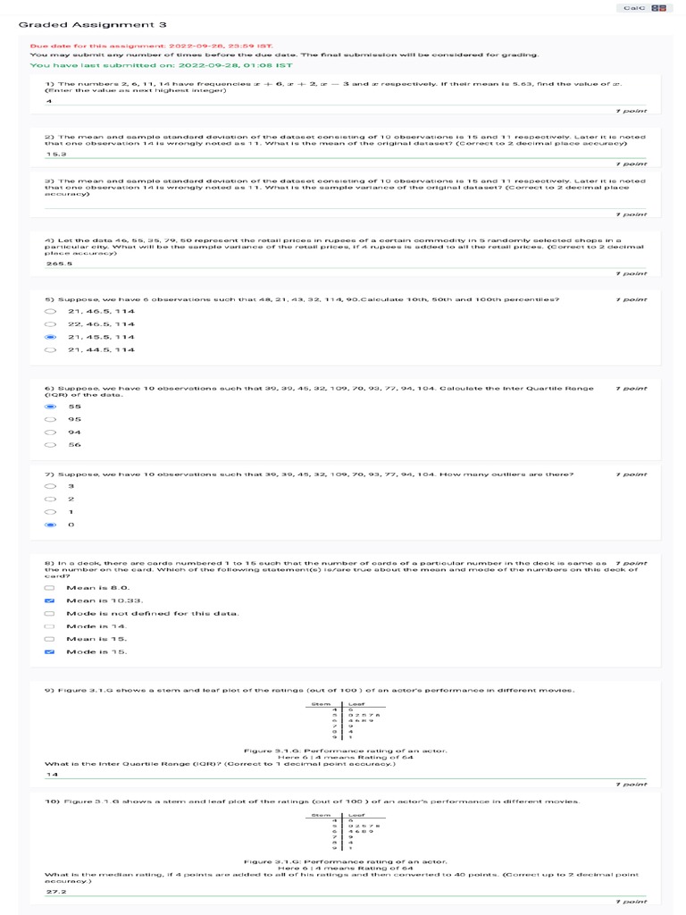 Stat3 Answers - Cross - Check | PDF