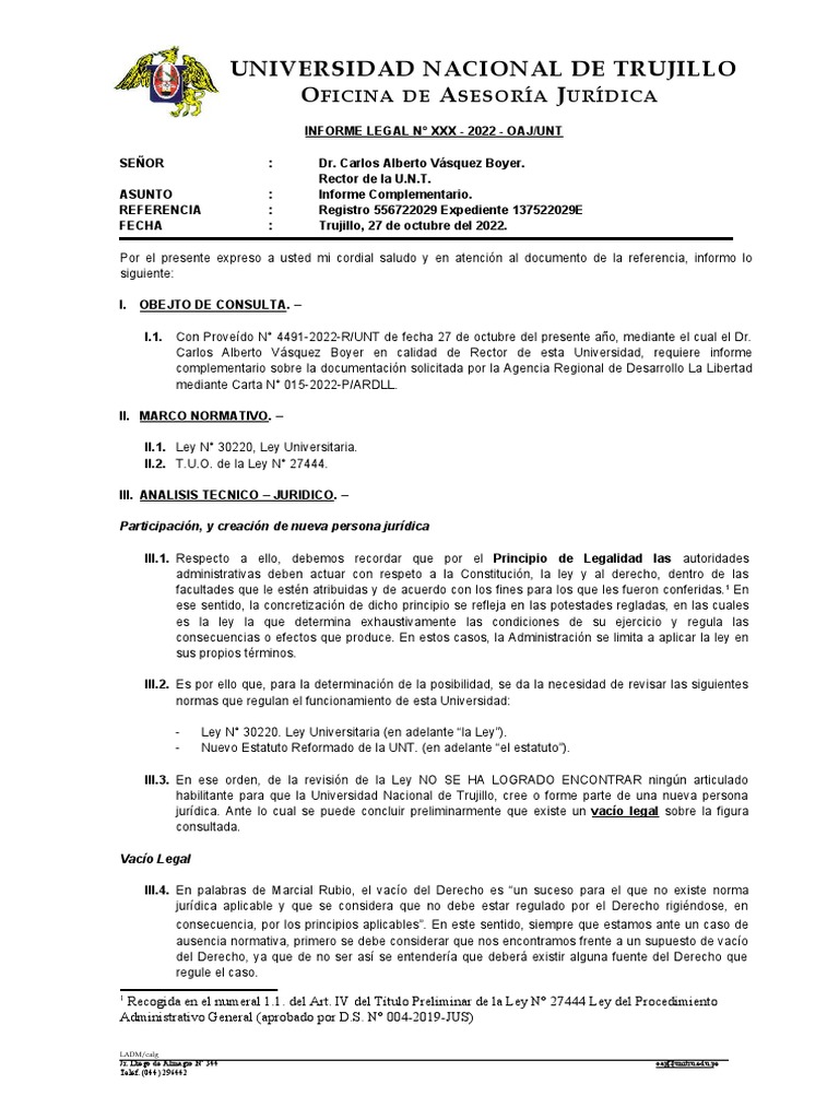 Informe Complementario Ard | PDF | Gobierno | Ciencias Políticas