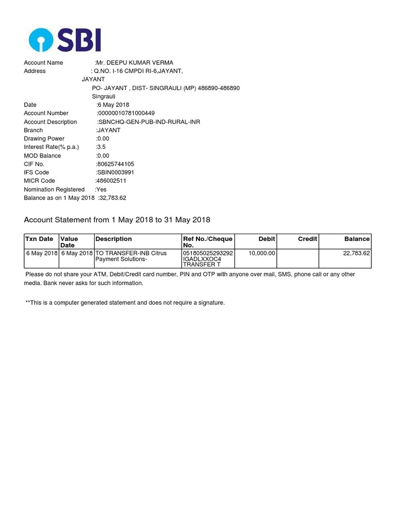 Bank Statement | PDF