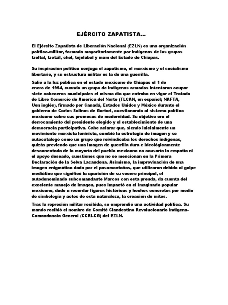 Ejército Zapatista | PDF