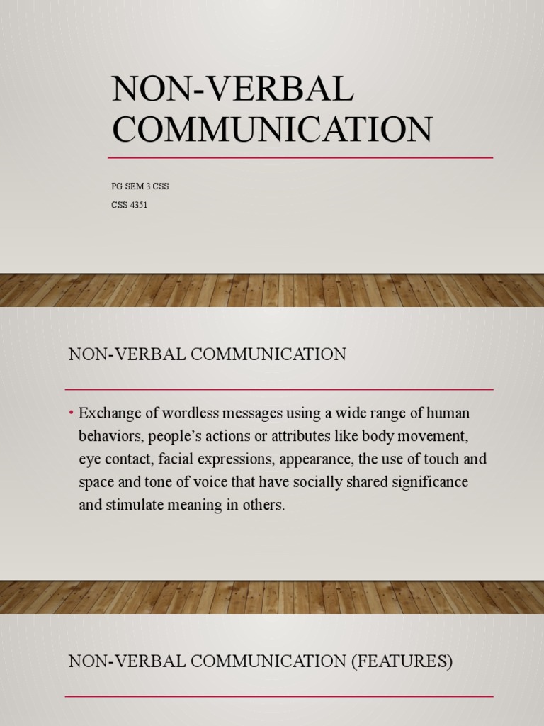 Non Verbal Communication | PDF | Nonverbal Communication | Communication